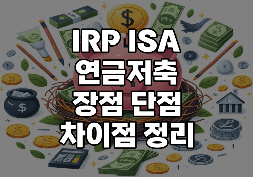 IRP ISA 연금저축 장점 및 단점 비교 차이점(납입한도, 세제혜택) - 머니시스팁
